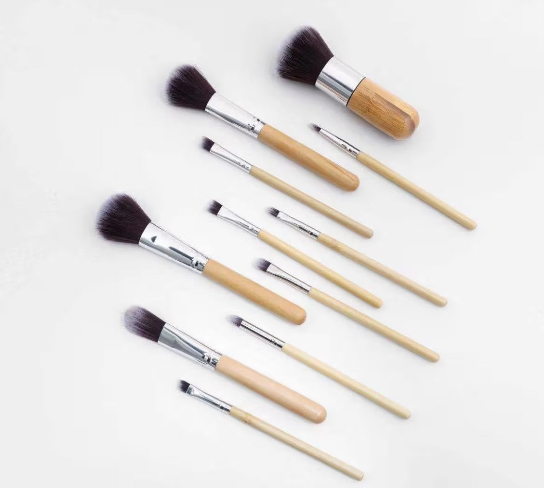Bamboo Makeup Brush Set With Pouch | Bamboo India