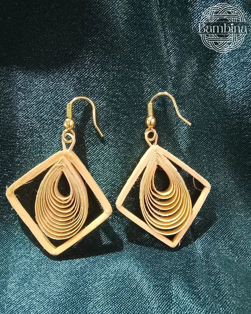 Diagonal quill drop Earrings | Bamboo India