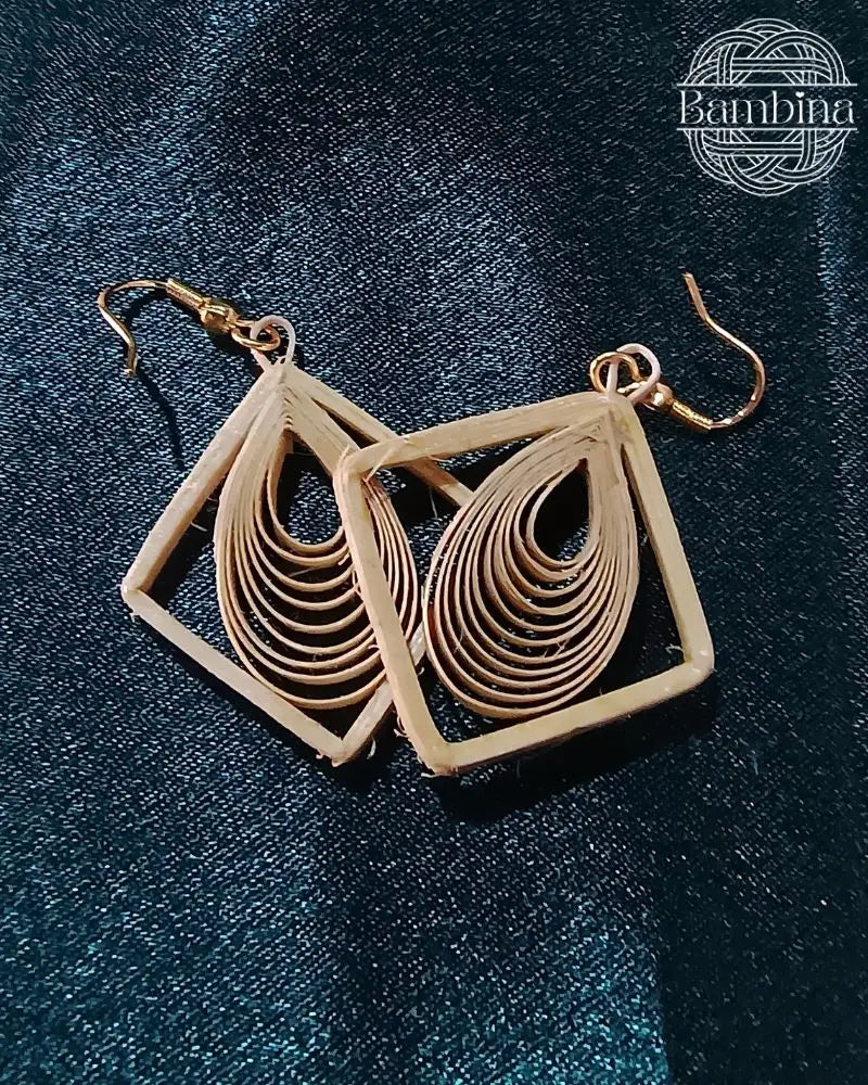 Diagonal quill drop Earrings | Bamboo India